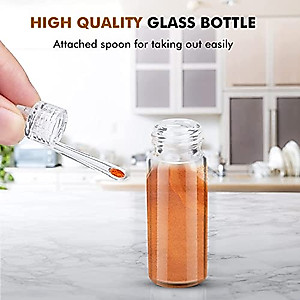 Portable Mini Spice Storage Pepper Shaker Bottle with Spoon (4 Pack),Bottle for Outdoor Camping Travel