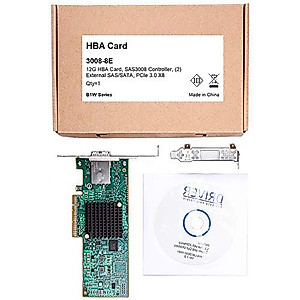 12G External PCI-E SAS/SATA HBA Controller Card, Broadcom's SAS 3008, Compatible for SAS 9300-8E