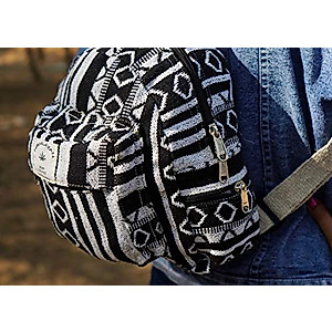 Generic Set Of Mini Backpack Pen case Coin Purse Hemp University Light Weight Backpack For Girl Black and White Small Small Backack