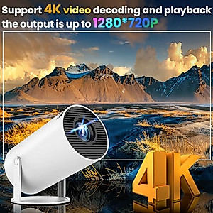 C Cosycost Mini Projector,Auto Keystone Correction Portable Projector 200 ANSI 4K Smart Projector with WiFi 6 BT 5.0 Screen Adjustment,180 Degree Flip,Built-in Android OS 11.0 Home Theater Projector