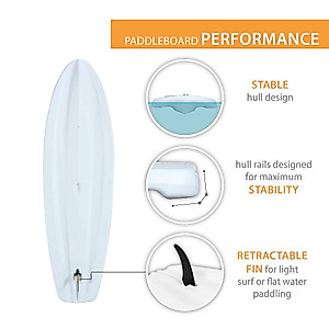 Lifetime 90749 Horizon 100 Hardshell Stand-Up Paddleboard, Paddle Included, White Granite, 2 Pack