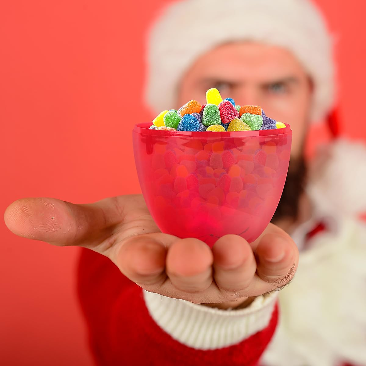 heffiso Apple Shape Cookie Jars, Apple Shaped Container, Plastic Candy Containers, Festival Cookie Container Set for Christmas Decoration, Lovely Candy Cookie Jar (6 in Red)