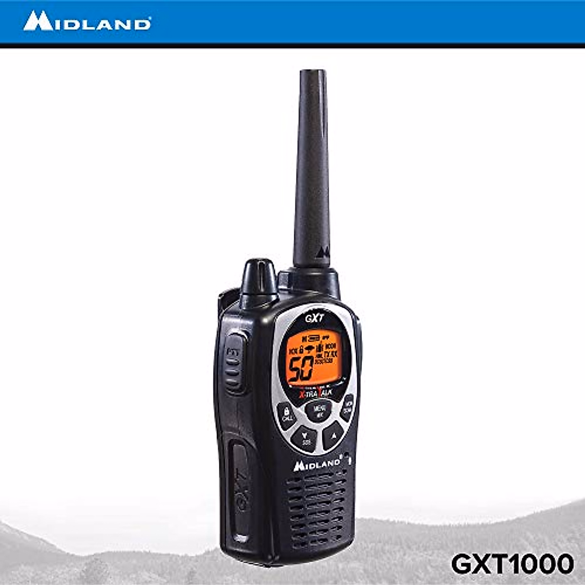 Midland GXT1000VP4 50 Channel GMRS Two-Way Radio - Up to 36 Mile Range Walkie Talkie - Black/Silver (Pack of 6)