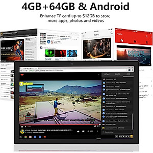 Android 12 Tablet with Keyboard 10 Inch 2 in 1 Tablets Set Include Case Mouse Stylus OTG, 4GB RAM+64GB ROM, 6000mAh Battery, Dual Camera, WiFi, BT, 10.1'' HD Display Tab, Google Certified Tableta