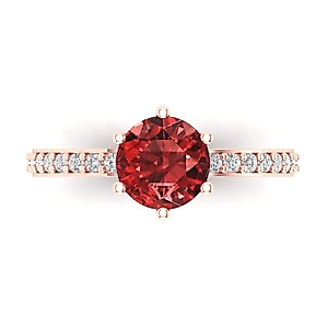 Clara Pucci 2.0 ct Heart Cut Solitaire Natural Amethyst 5-Prong Bridal Designer Wedding art deco Anniversary Ring Real 14k White Gold