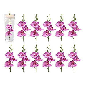 LARDUX12 PCS Artificial Flowers & 12 PCS Floating Candles