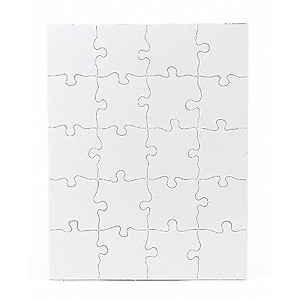 Hygloss Products - Blank Puzzle for Decorating, Art Activity, Use This Jigsaw As Party Favors, DIY Invites and More - White, Sturdy - 10.25 x 13.25 Inches, 20 Pieces, 12 Puzzles