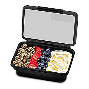 madesmart Lidware Collapsible Food Storage - FRIDGE & PANTRY COLLECTION Airtight, Food Safe, Collapsible, Dry-Erase Space For Labeling, Medium Shallow - Holds 4.83 Cups, Carbon