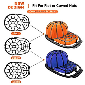 WUZJODER Hat Washer, Perfect Baseball Cap Protector Hat Holder Fit for Adult/Kid's Hat Rack Frame for Washer Machine Cleaner/Washing Cage (Black)