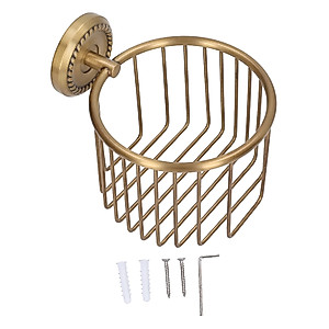 Toilet Paper Holder Stand, Brass Toilet Tissue Organizer Wall Mounted Toilet Paper Holder Tissue Roll Storage Rack Bathroom Tissue Organizer Tissue Roll Basket Rack for Bathroom