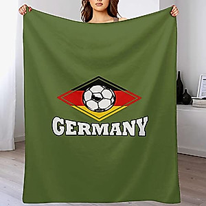 Germany Soccer Soccer Football Throw Blanket for Couch Bed Flannel Lap Blanket Lightweight Cozy Plush Blanket for All Seasons 50"x70"