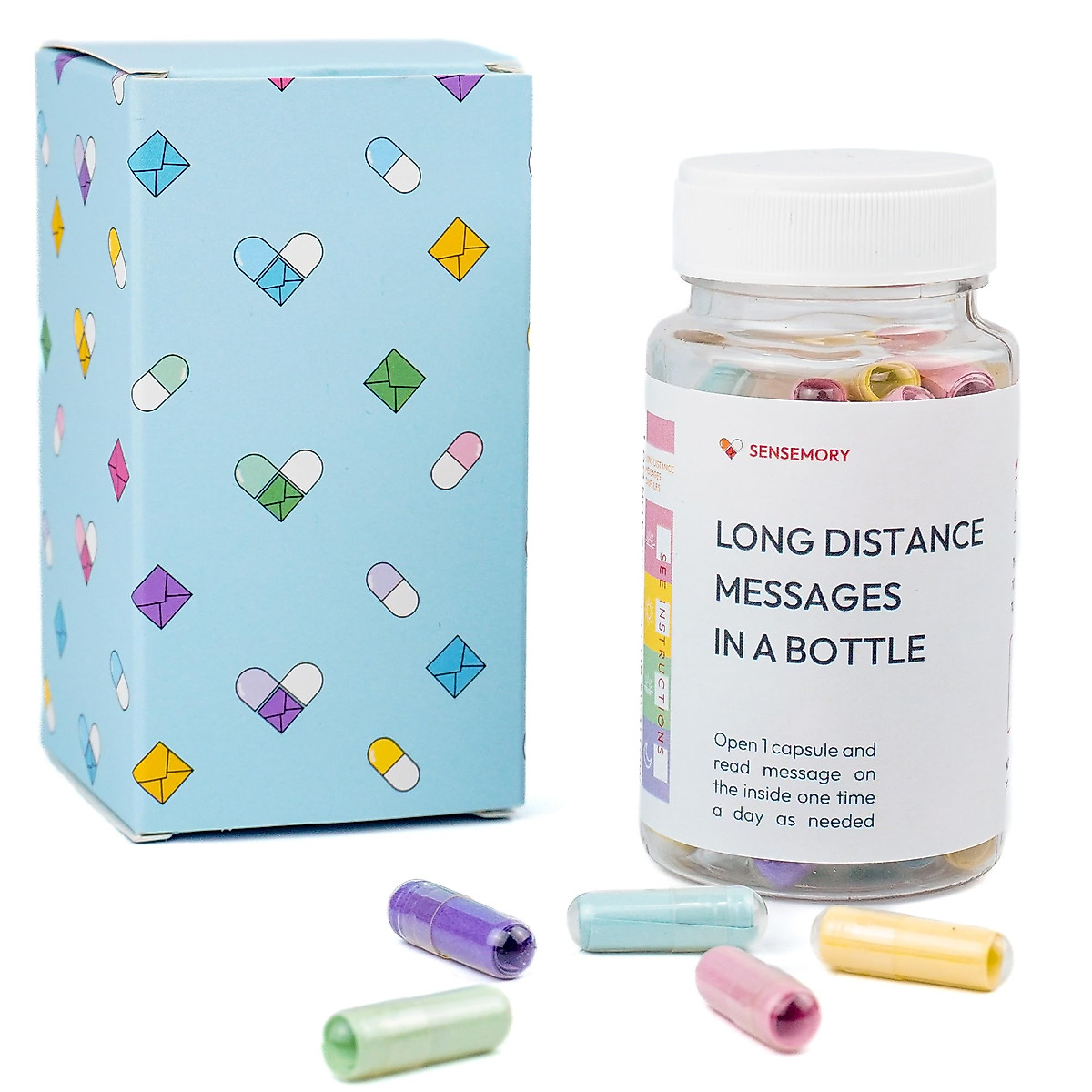 Pre-Written Love Capsules Messages in a Bottle, Love Letters Long Distance Relationships Gifts (50+),Christmas, New Year Gifts for Husband, Wife, Boyfriend, Engaged Gifts for Couples (Long Distance)
