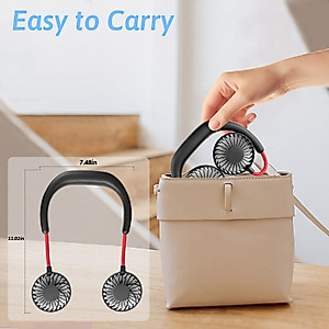 Haomaomao Neck Fan, Portable Fan With 2500 mAh Rechargeable Battery USB Mini Personal Wearable Neckband Sport Fan for Working, Traveling, Office, Reading, Outdoors