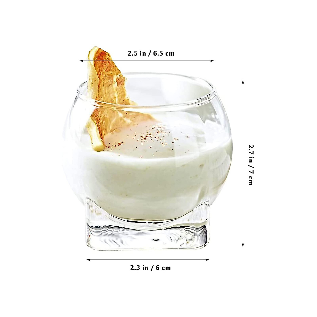 AEFPOYMXU Glass Cute Dessert Bowls Set of 4 Clear Ice Cream Cups Small Dessert Bowls Sundae Bowls for Kitchen Prep Snack Dessert Dishwasher Safe（200ML）