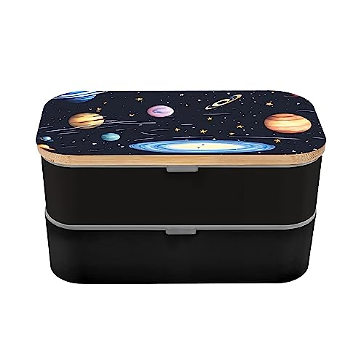 The Solar Family Adult Lunch Box, Bento Box, With Cutlery Set Of 3, 2 Compartments, Rectangular, Lunch Box For Adults
