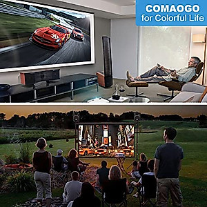 Projector 9500 Lumens, Mini Movie Portable Projectors, COMAOGO 220 inch Display, 1080P Support TV Stick, HDMI, TF and USB for Outdoor/Home Projection