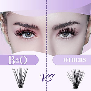 DIY Lash Extension Kit Individual Eyelash Extension Kit B&Q D Curl Cluster Lashes Individual Eyelashes with Lash Bond and Seal, Lash Applicator Tool DIY Lash Extensions at Home (Kit,40D-0.07D-8-18mix)