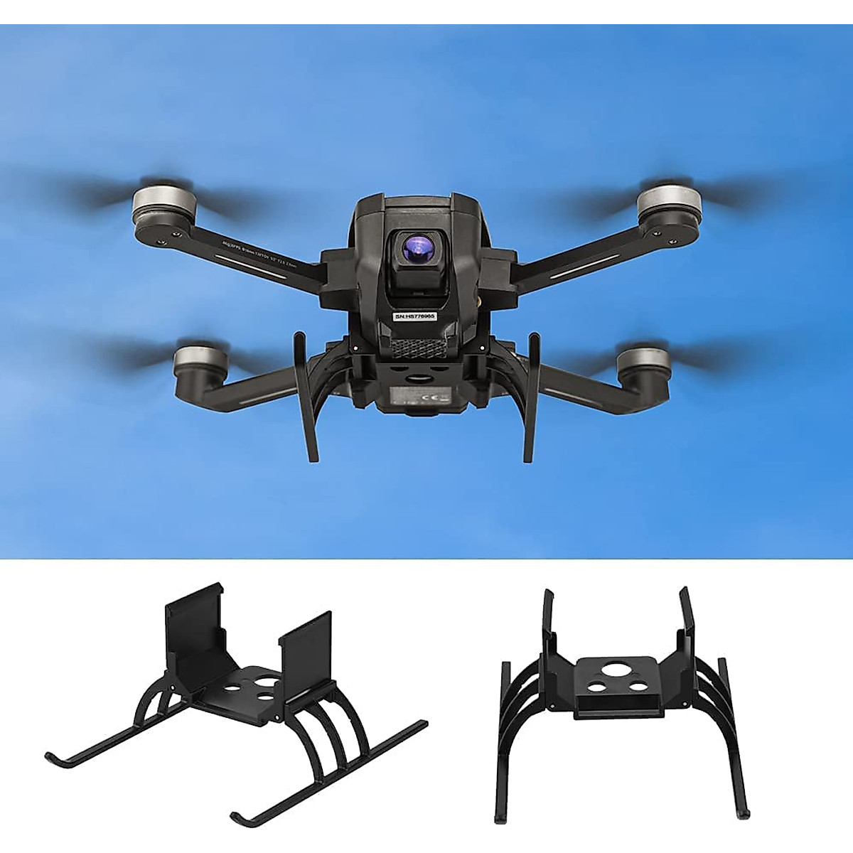 HS720 /HS720E Drone Accessories,Foldable Extended Landing Gear Leg Extension Protector Landing Stand + Propeller Blades Protection Guard Cover For Holy Stone HS720/HS720E Platinum Drone