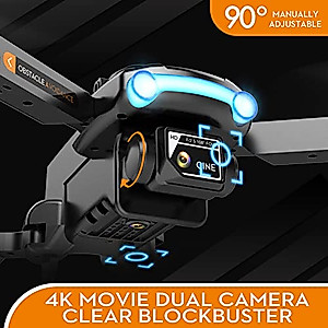 GoolRC XT2 Drone with Camera for Adults, 4K HD FPV Mini Drone for Kids with Optical Flow Positioning, RC Qudcopter with Obstacle Avoidance, 3D Flips, Altitude Hold, Headless Mode, 3 Batteries (Blue)