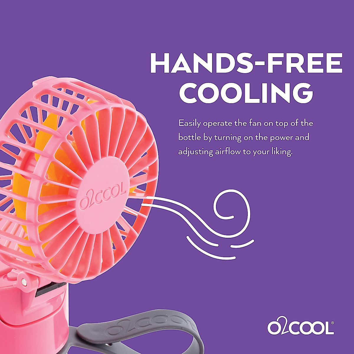 O2COOL Pink Sip Breezy Fan, 1 EA