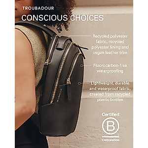 Troubadour Momentum Backpack - Multipurpose Luxury Backpack - Made from Lightweight, Waterproof, Vegan Materials - Spacious Organization - Perfect for Travel, Business, School, the Gym, or On-The-Go