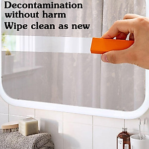 SXRC Stainless Steel Decontamination Artifact Eraser,Easy Limescale Eraser Orange,Reusable Rust Eraser,Cleaning Eraser Bathroom Glass Rust Remover Rubber,for Steel Stainless Surface Kitchen Home