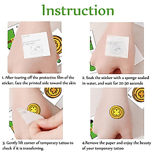 Mocossmy St Patrick's Day Temporary Tattoos Stickers,24 Sheets Glow in the Dark Shamrock Irish Flag Pots of Gold Luminous Tattoos for St Patrick's Day Parade Spring Party Favor Supplies Decoration