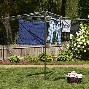 Household Essentials 17130-1 Rotary Outdoor Umbrella Drying Rack | Aluminum | 30-Lines with 210 ft. Clothesline