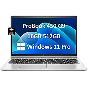 HP ProBook 450 G9 15.6" FHD Business Laptop (12th Gen Intel 10-Core i5-1235U, 16GB RAM, 512GB PCIe SSD) Backlit KB, Webcam, Type-C, RJ-45, HDMI, Wi-Fi 6, Wolf Pro Security Edition, Win 11 Pro - 2023