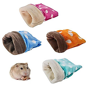 SONGBIRDTH Polka Dot Lovely Plush Sleeping Bag Mini Pet Bed Nest for Guinea Pig Hamster for Sugar Glider Ferret Squirrel Blue