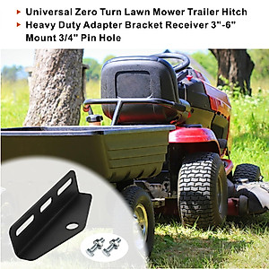 yanyuan Universal Zero Turn Lawn Mower Trailer Hitch Heavy Duty Adapter Bracket Receiver 3"-6" Mount 3/4" Pin Hole