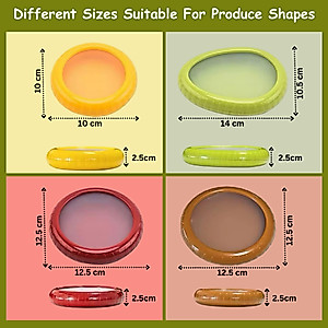 Non Slip Silicone Fruit and Vegetable Storage Containers For Fridge, Garlic Holder, Ideal for Avocado, Tomato, Onion, Lemon Halves | Herb Saver with Anti-Oxidation Design | Reusable Produce Saver 4pcs