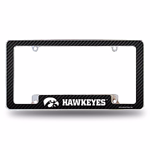 Rico AFC250101BCF Iowa University - Carbon Fiber Design - All Over Chrome Frame,Multi,12" x 6"