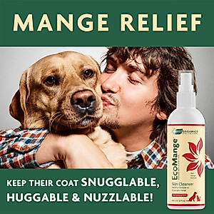 EcoMange Mange Relief for Dogs & Cats – 8 Oz. Cat & Dog Itch Relief, Sarcoptic & Demodectic Mite Spray – Herbal Extract & Essential Oil Itch Relief for Dogs – Natural Cat & Dog Sprays by Vet Organics