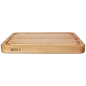 John Boos Block RAD03-GRV Maple Wood Reversible Cutting Board with Juice Groove and Curved Edges, 24 Inches x 18 Inches x 2.25 Inches