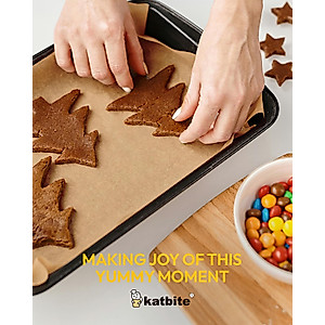 Katbite 400PCS Unbleached Parchment Paper Sheets, 12 x 16 IN Pre-Cut Baking Parchment, Heavy Duty Non-Stick Baking Paper for Half Sheet Cookie Bread Cake Pans, Grilling Meat Pizza,Oven,Air Fryer