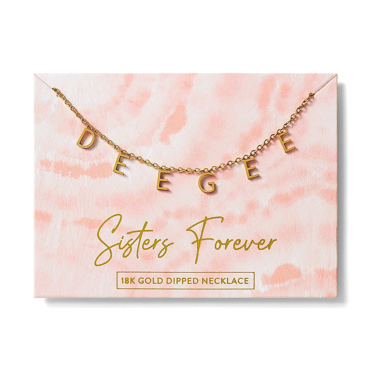 Sorority Shop Delta Gamma Necklace — DG Name Necklace, 18K Gold Plated Sorority Gifts Necklace, Long-Lasting Delta Gamma Gifts for Women