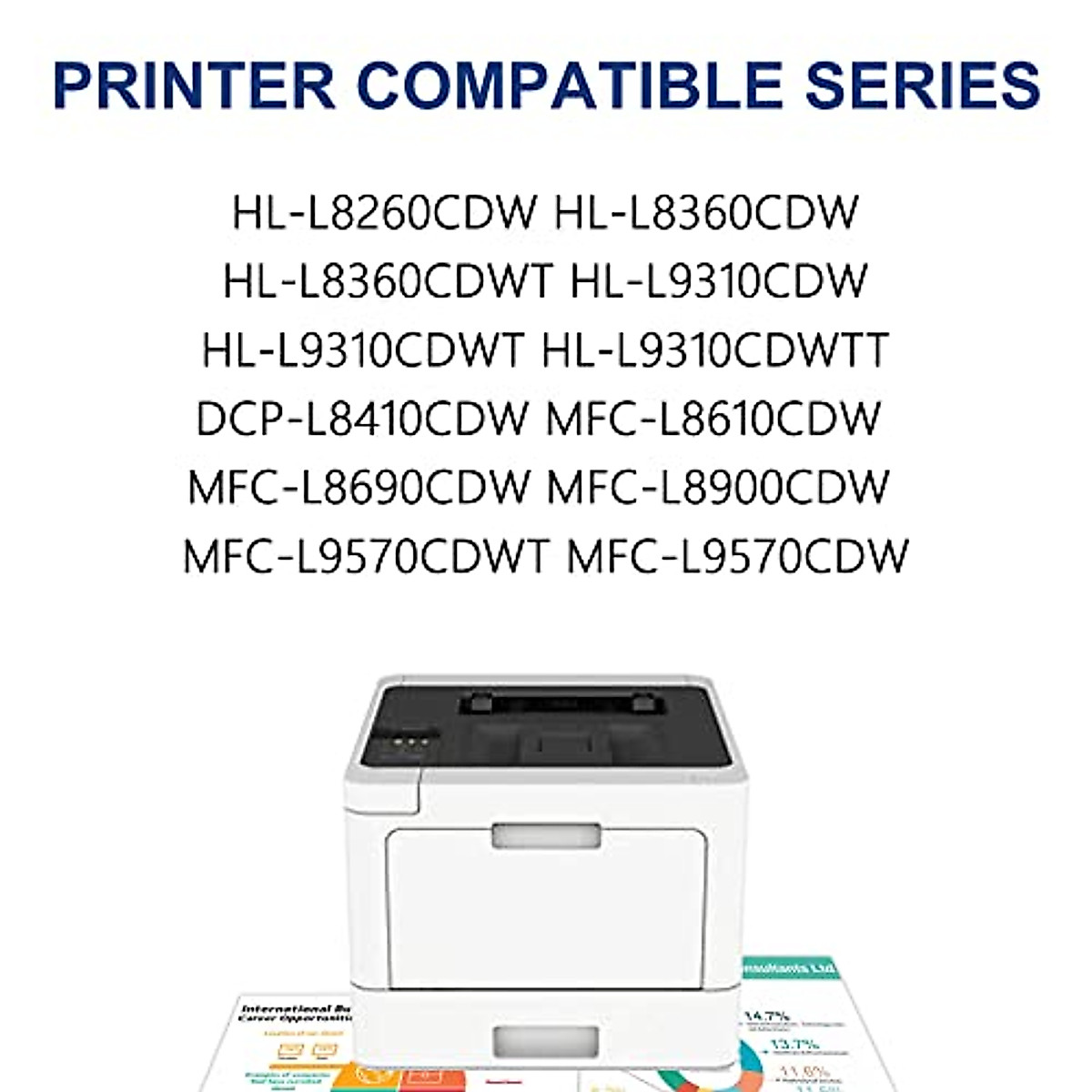 TANFENJR Compatible TN-431 TN431 Toner Cartridges Replacement for Brother HL-L8260CDW HL-L9310CDWT MFC-L8610CDW DCP-L8410CDW (1Black/1Cyan/1Magenta/1Yellow)