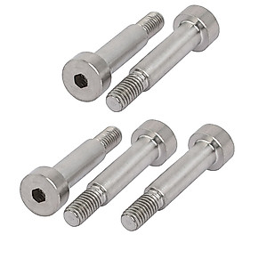 uxcell 5pcs 304 Stainless Steel Hex Socket Shoulder Bolt 6mm Shoulder Dia 20mm Shoulder Length M5 Thread