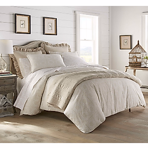 Stone Cottage - Queen Duvet Cover Set, Cotton Bedding with Matching Shams, All Season Home Decor (Florence Natural, Queen)