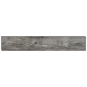 MSI McKenna 7 in. x 48 in. Luxury Vinyl Flooring, Rigid Core Planks, LVT Tile, Click Lock Floating Floor, Waterproof LVT, Wood Grain Finish, Digby Gray-Dark, 23.77 Square Feet