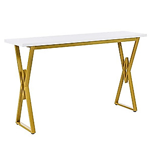 CKLMMC Modern 4-Piece Counter Height Extra Long Console Bar Dining Table Set with 3 Padded Stools, Perfect for Apartment/Studio/Small Kitchen