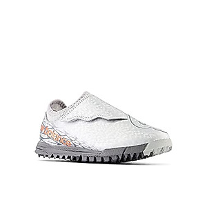 New Balance Boy's Furon Dispatch Turf V7 Soccer Shoe, Silver/Brighton Grey/Copper, 1 Little Kid