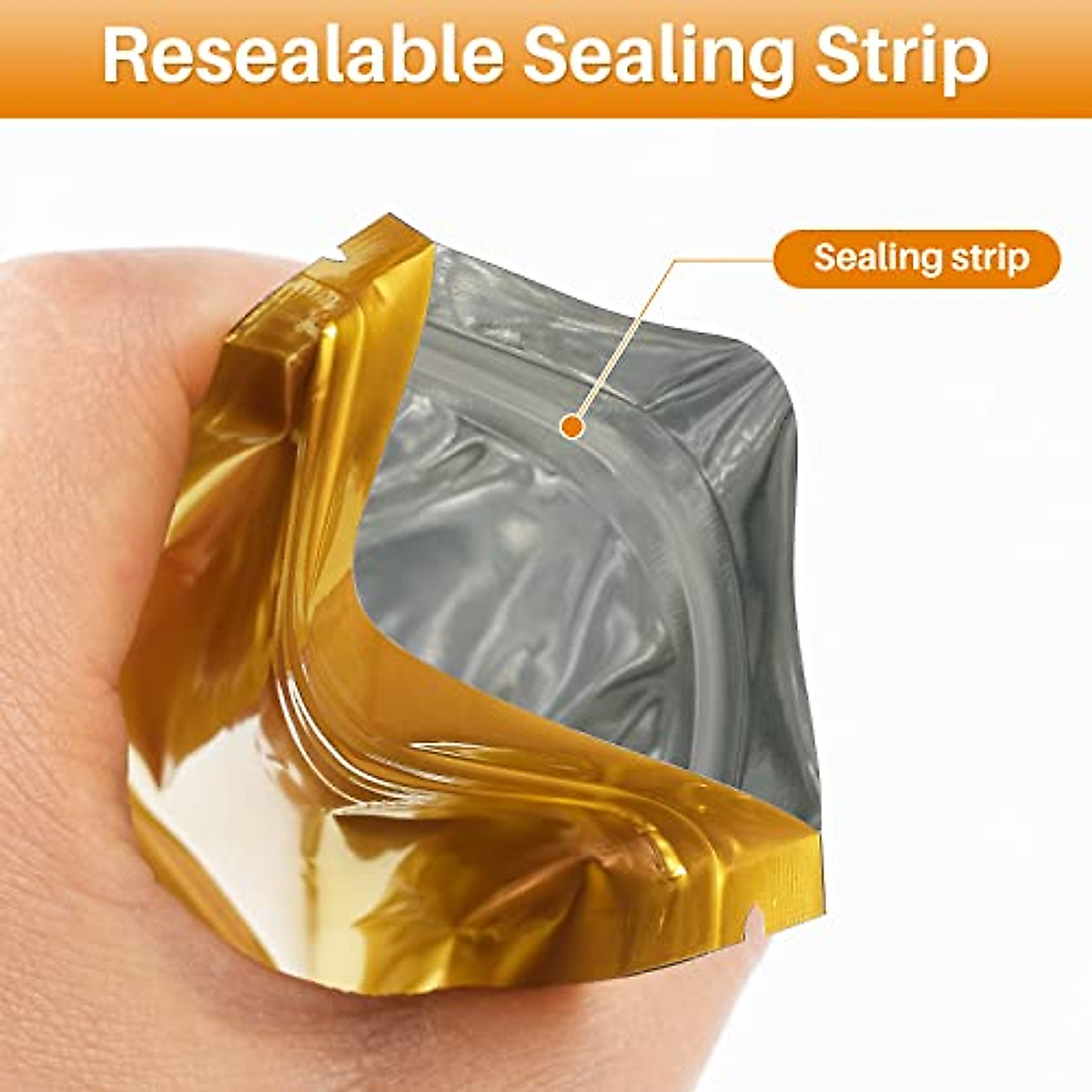 Wankko 100 Pcs Premium Smell Proof Double-Sided Color Mylar Foil Flat Heat Sealable Sample Ziplock Bag 7.5x10cm