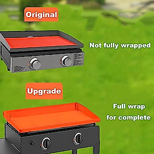Silicone Griddle Mat,Griddle Mat for 36 Inch Blackstone,Improved Full Wrap-Around Protection,Reusable Heavy-Duty Food Grade Silicone Pad,Rust and Stain Resistant,Keeping Griddle Clean (Orange)