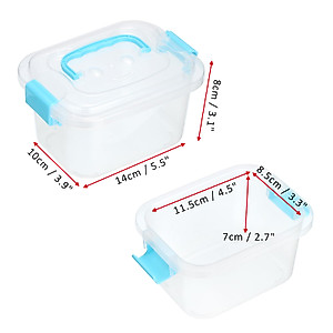 BTSKY 8 Pack Small Clear Plastic Storage Containers-4.5x3.3x2.7 Inch, Portable Mini Storage Box with Lid & Handle Multipurpose Craft Storage Containers for Crayons, Toys, Hair Ties, Beads,etc