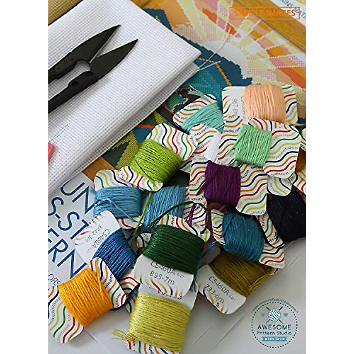 Mandala Hummingbird K309 Counted Cross Stitch KIT#2. Threads, Needles, Fabric, Clippers, Needle Threader and Printed Pattern Inside. Embroidery Pattern Kit