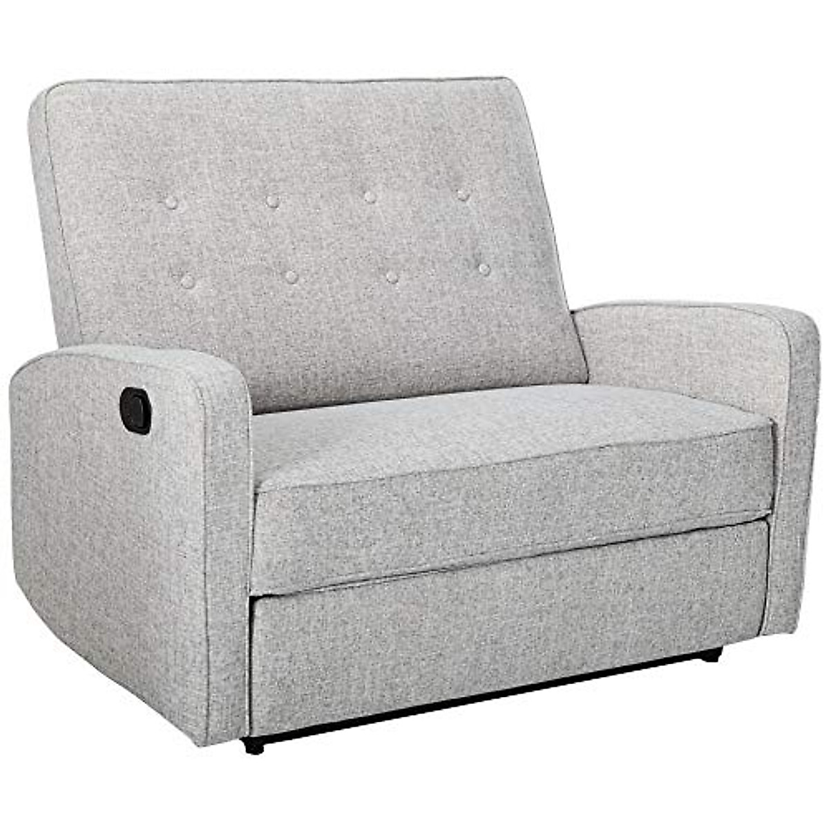 GDFStudio Christopher Knight Home Calliope Buttoned Fabric Reclining Loveseat, Light Grey Tweed / Black