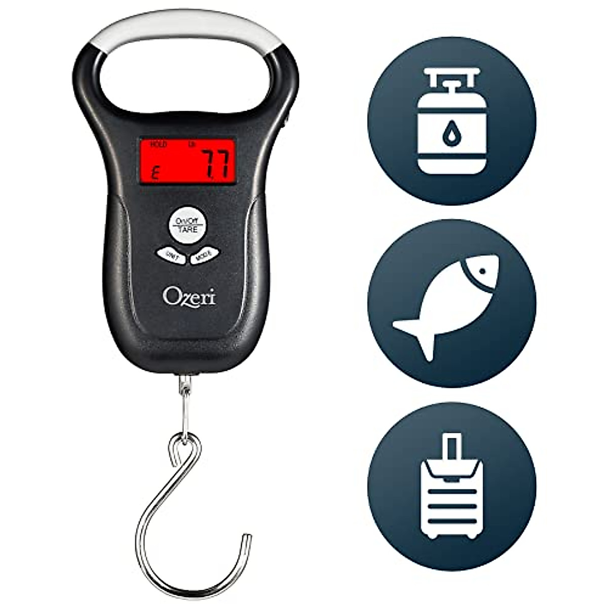 Ozeri LS2 Multifunction Propane Tank Scale and BBQ Gas Gauge, with Luggage and Fish Scale