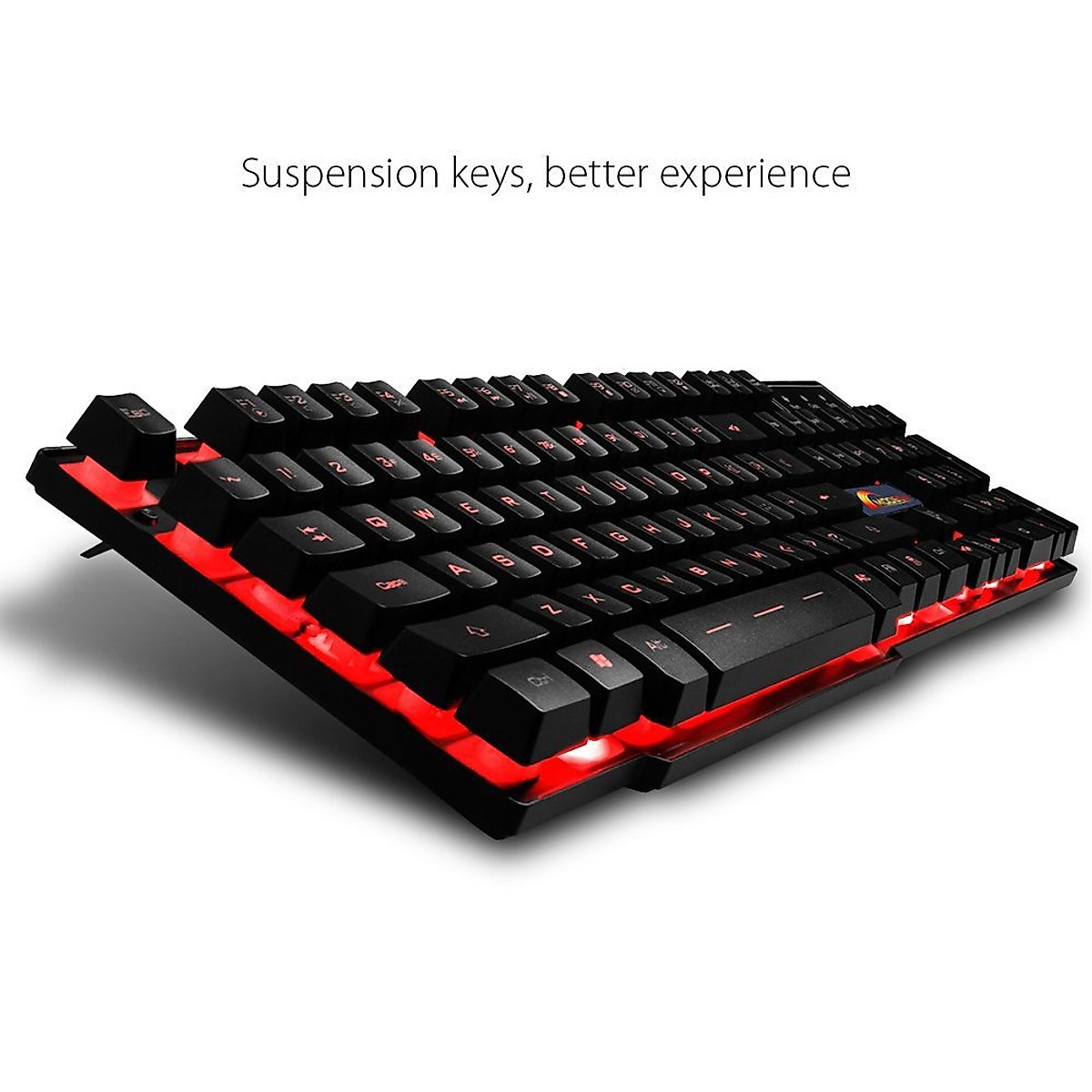 Moobom DB-A8 Mechanical Feel Gaming Keyboard, LED Three Color Backlit USB Wired Game Keyboard